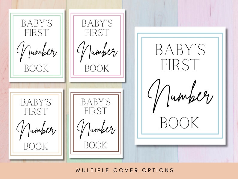 Baby's First Number Book Baby Shower Game, 5x7 Coloring Baby Shower ...