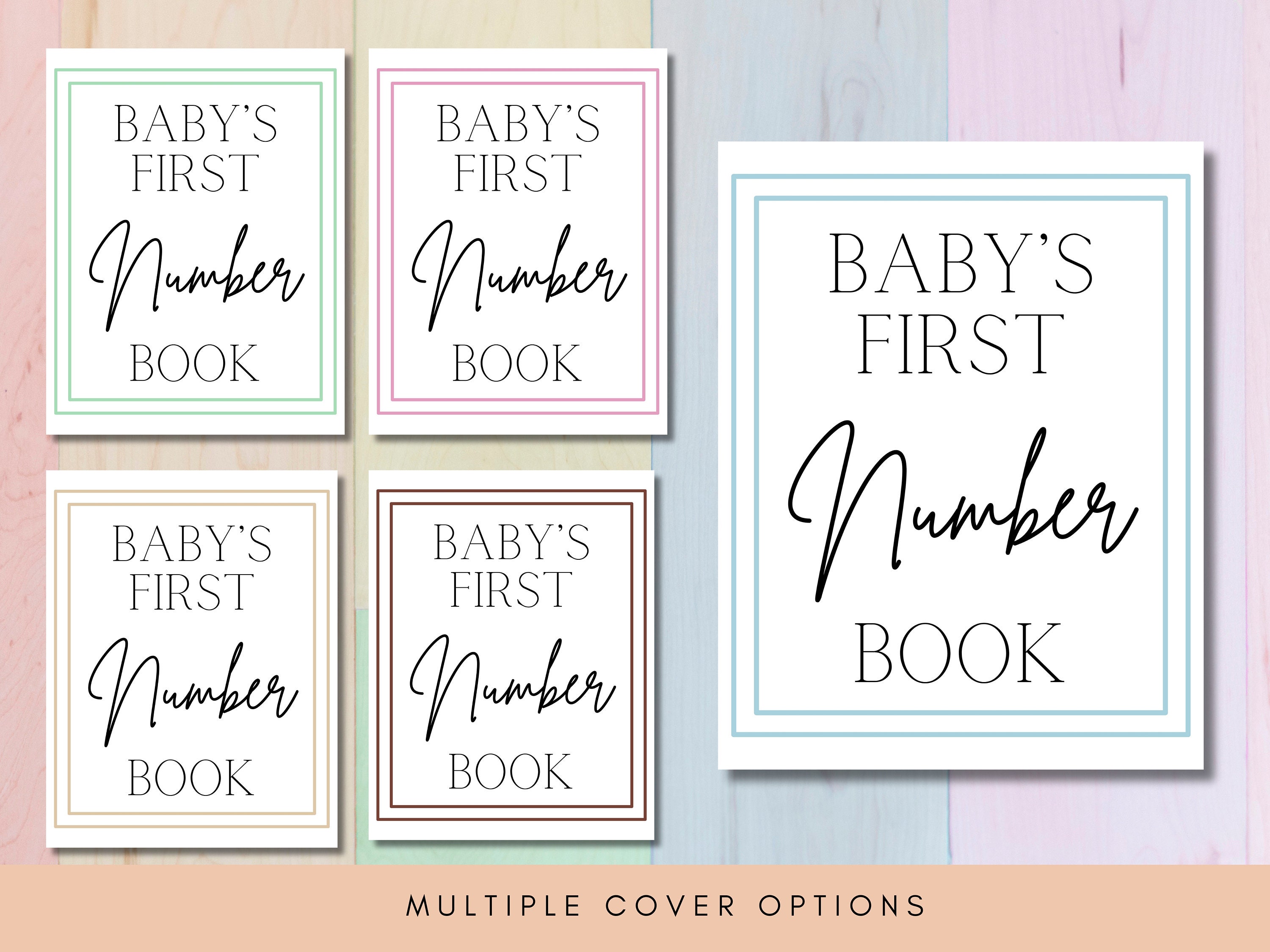 Baby's First Number Book Baby Shower Game, 5x7 Coloring Baby Shower ...