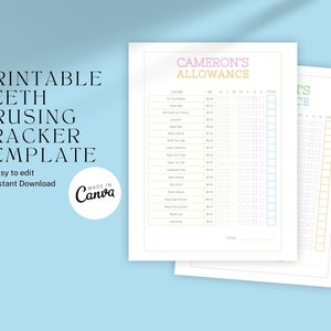 Allowance Tracker, for Kids Chart, Allowance Chart, Earn Money Chart ...