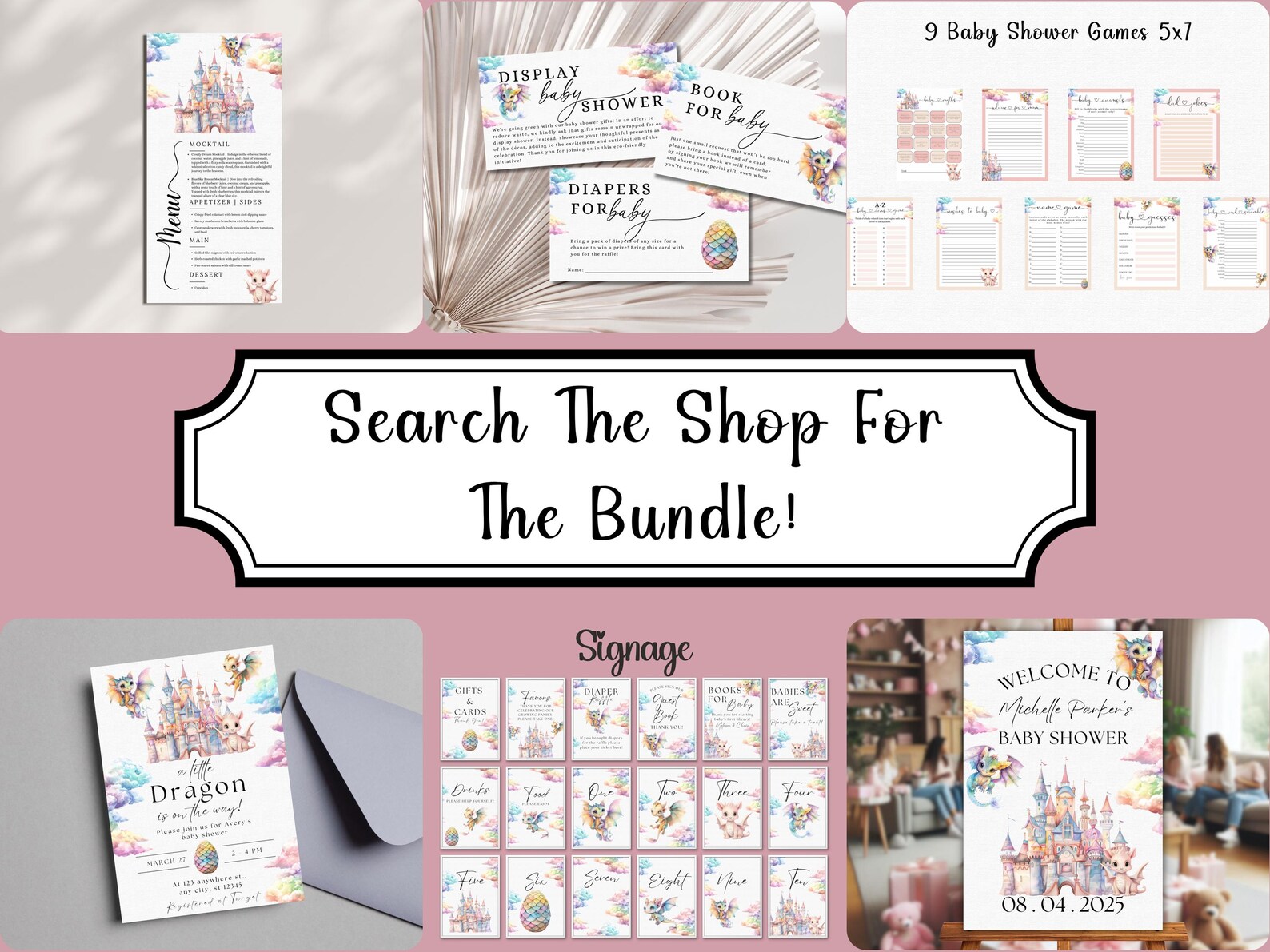 Dragon Baby Shower Invitation | A Little Dragon is on the Way | Digital ...