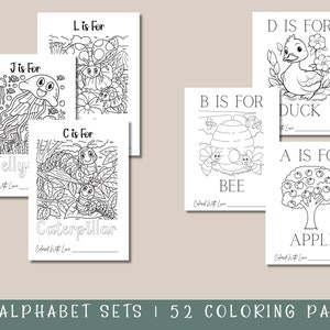 52 PAGES ABC Baby Shower Coloring Book, Baby's First ABC Book, Baby ...