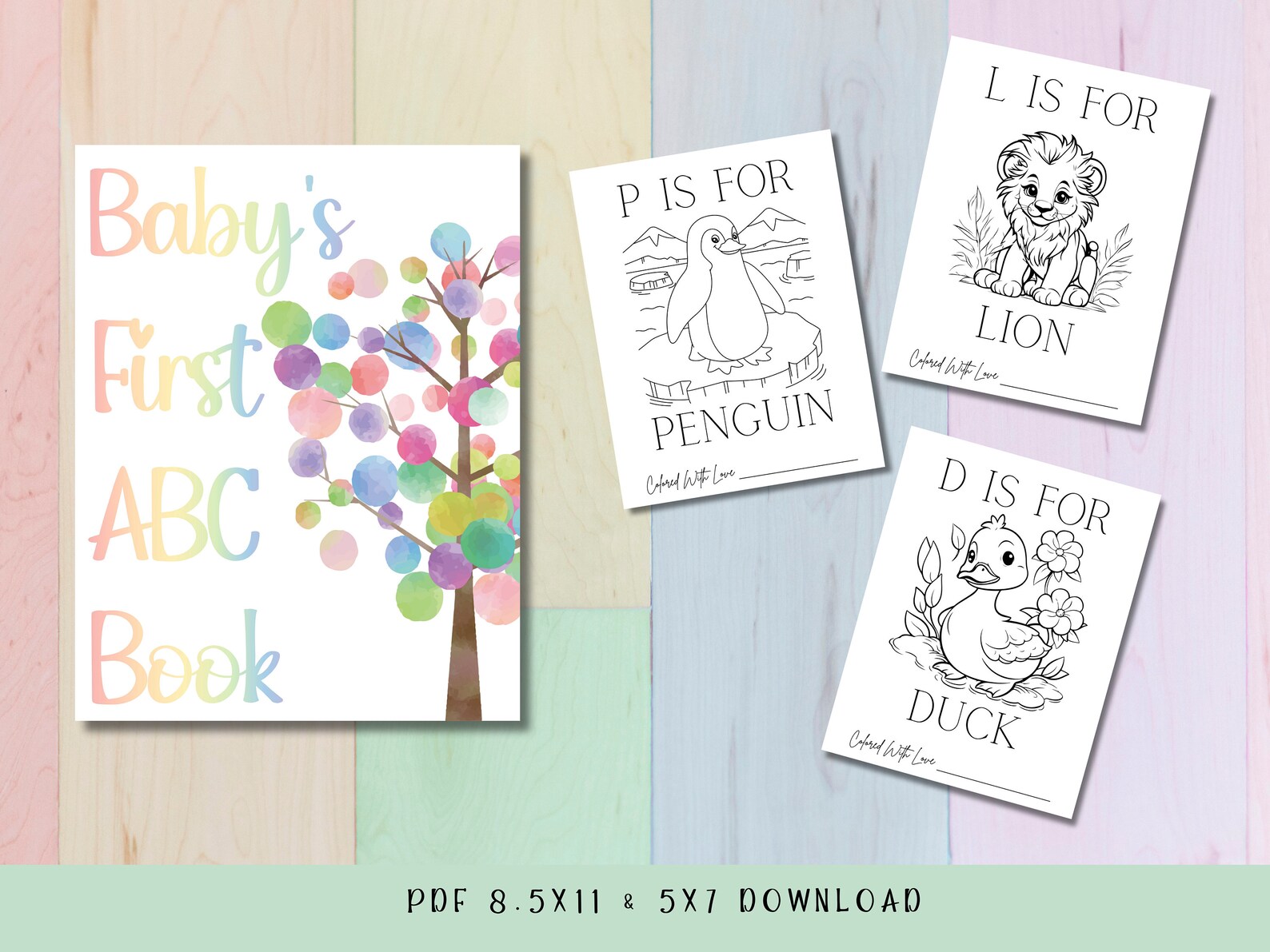 ABC Book Baby Shower Game, Baby Shower Coloring Pages, Alphabet ...