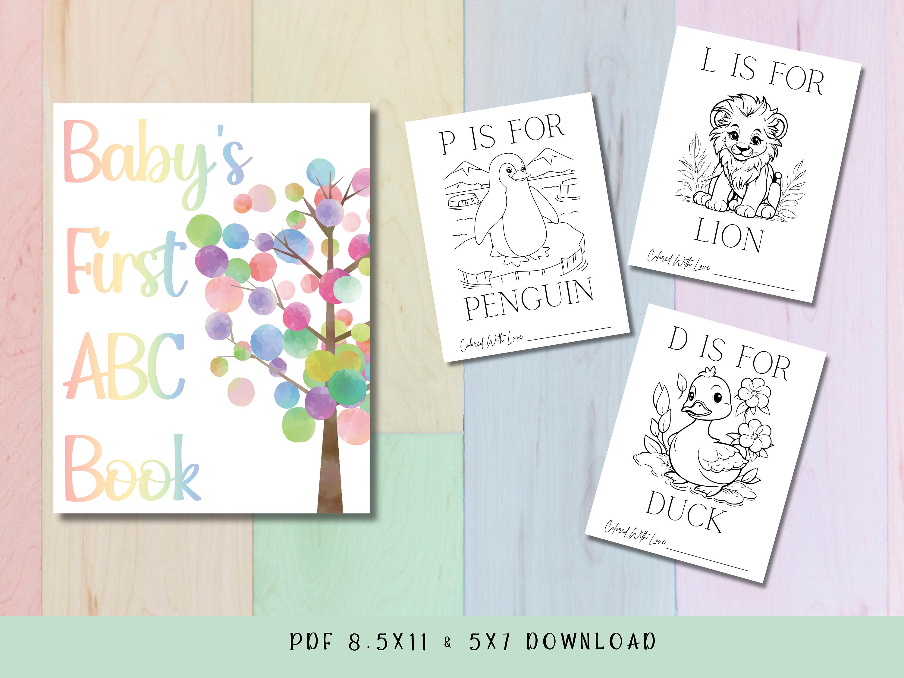 ABC Book Baby Shower Game, Baby Shower Coloring Pages, Alphabet ...