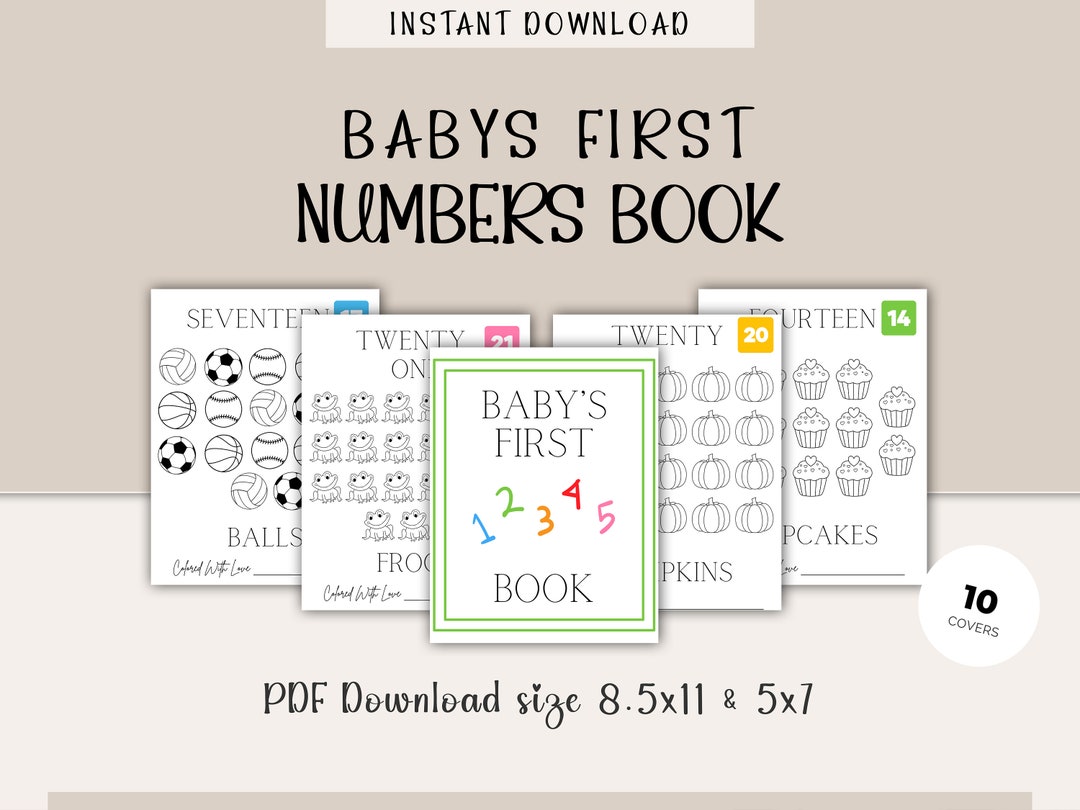 1-25 Baby's First Number Book Baby Shower Game, Coloring Baby Shower ...