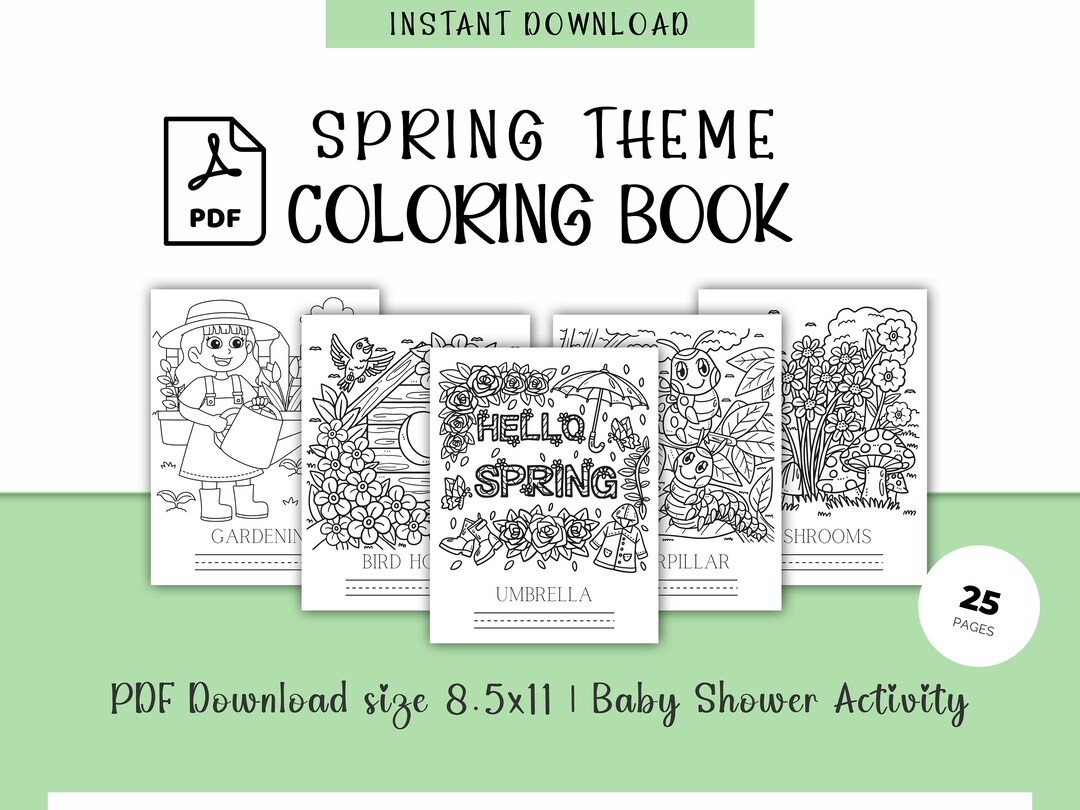 Spring Coloring Pages Instant Download Coloring Pages Preschool ...