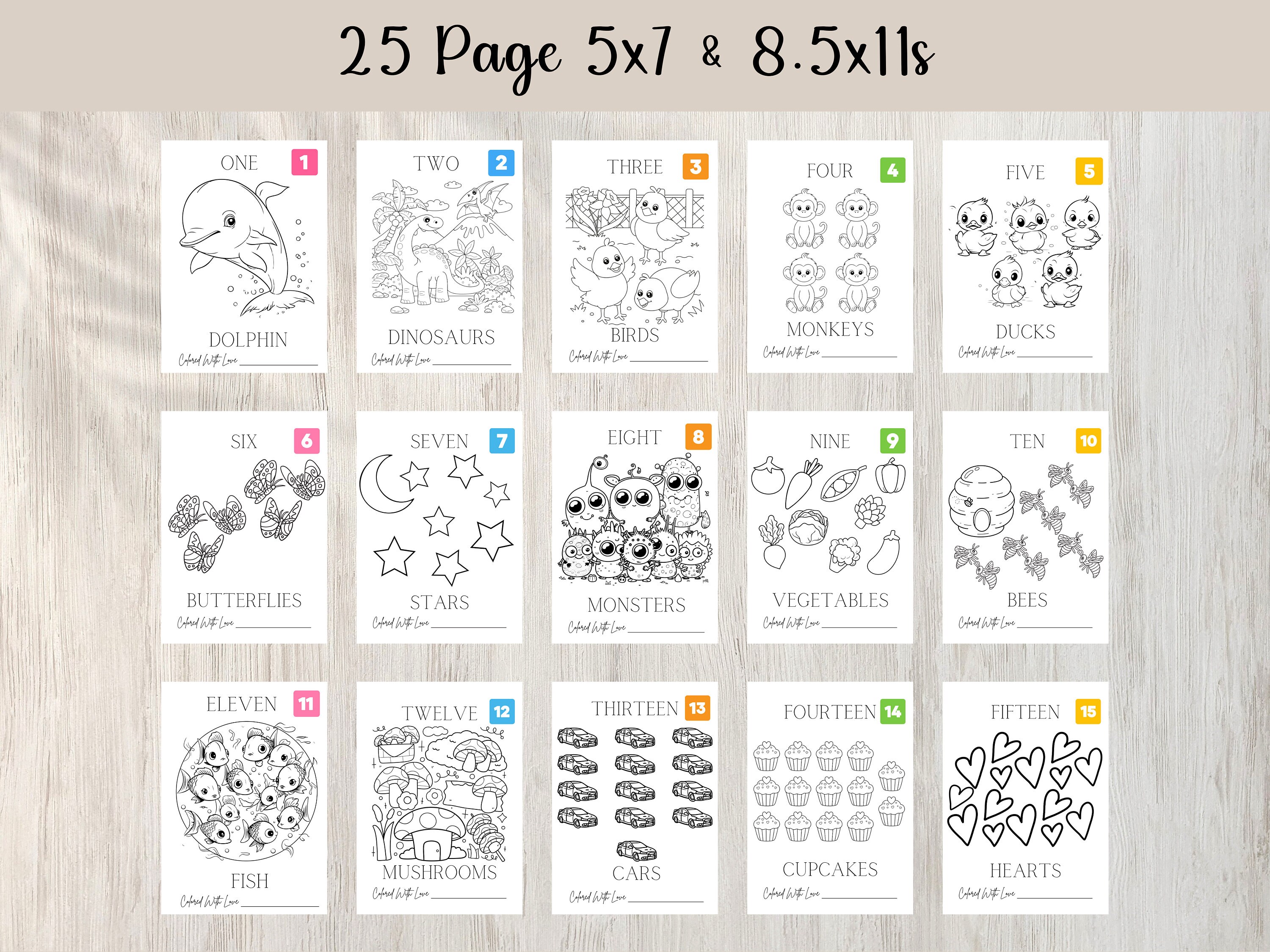 1-25 Baby's First Number Book Baby Shower Game, Coloring Baby Shower ...