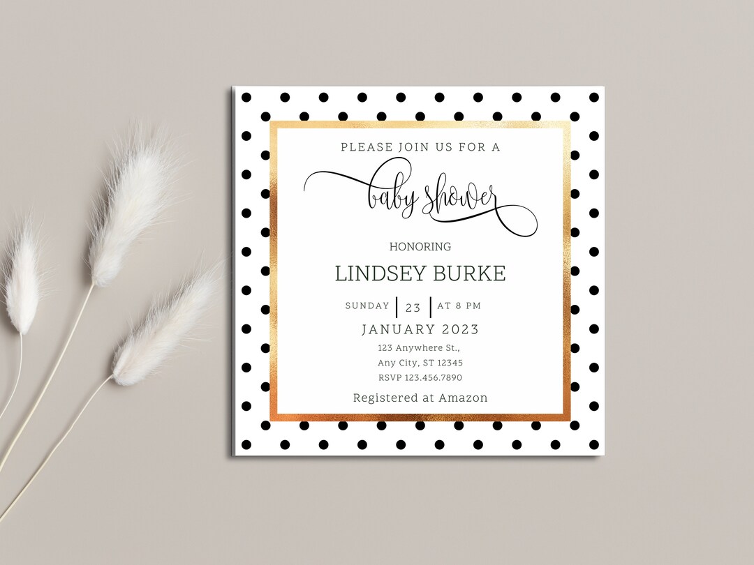 Editable Baby Shower Invite | Modern Baby Shower | Invitation Template ...