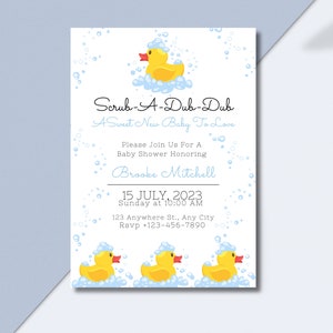 Rubber Ducky Invitation | Instant Download | Rubber Duck Shower Invite ...