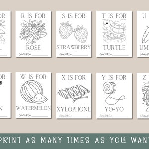 52 PAGES ABC Baby Shower Coloring Book, Baby's First ABC Book, Baby ...