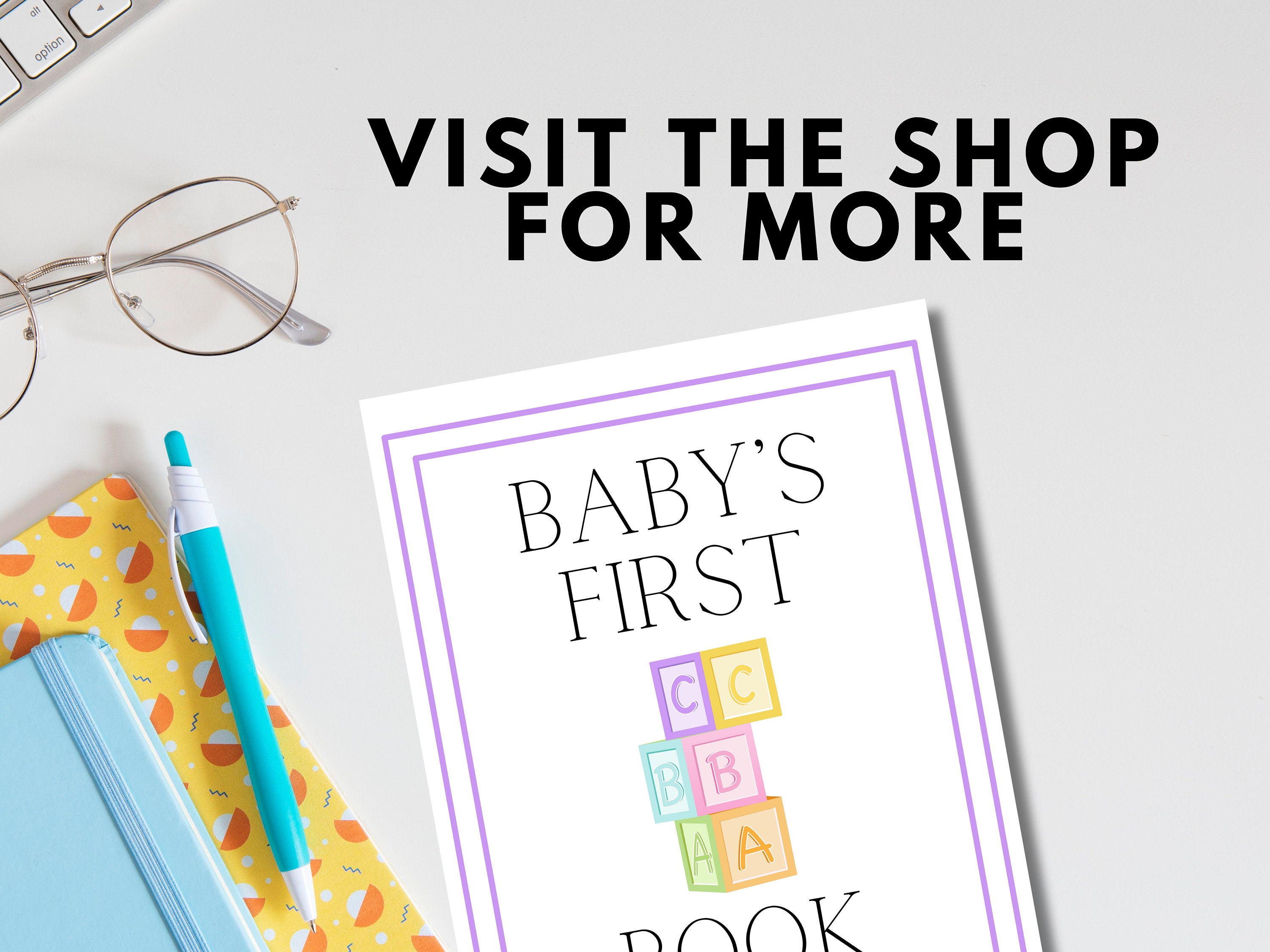 Baby's First Number Book Baby Shower Game, 5x7 Coloring Baby Shower ...