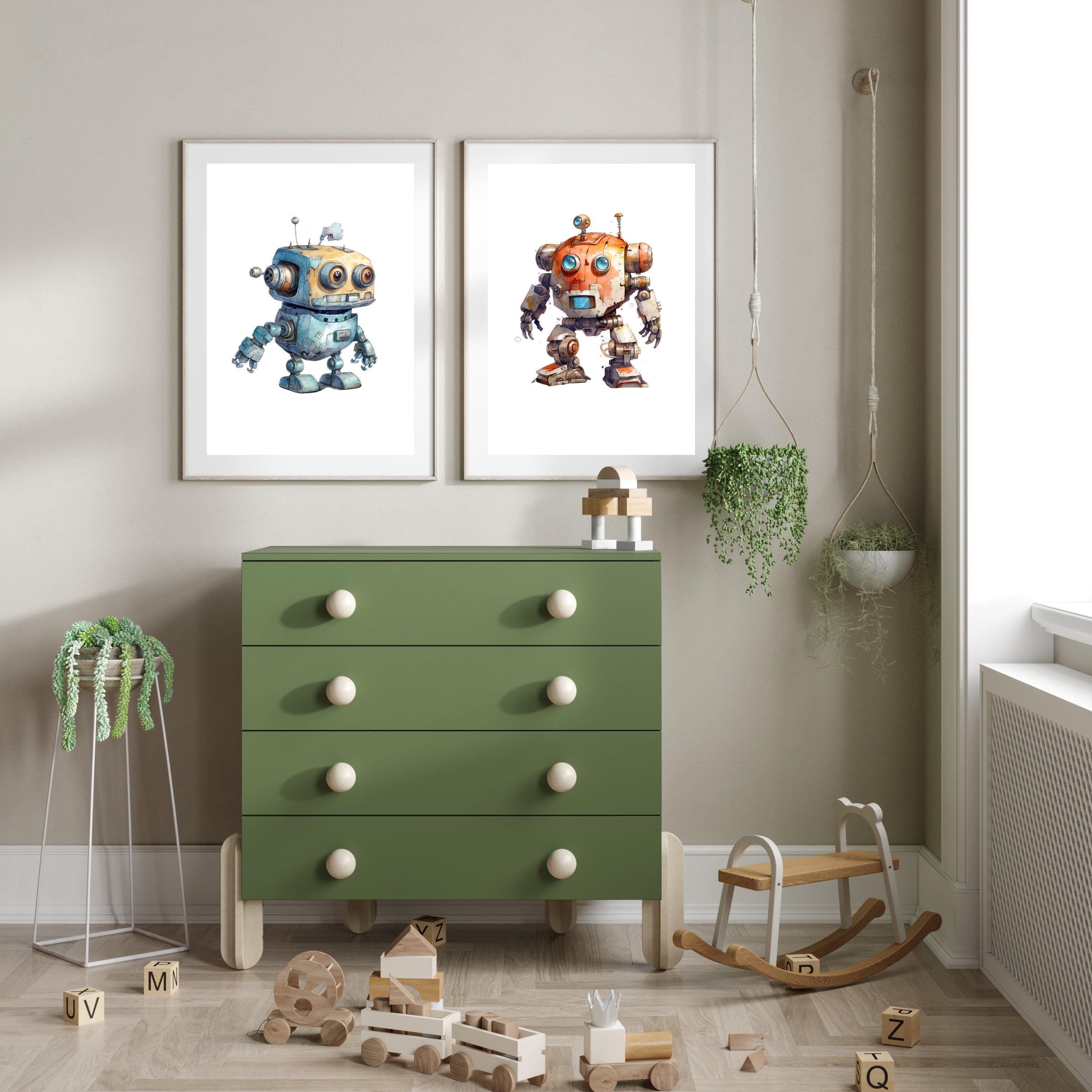 Robot Printable | Robot Nursery Print | Digital Robot Wall Art | Robot ...