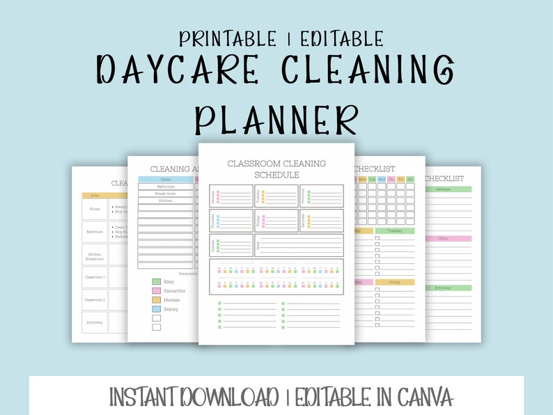 Daycare Cleaning Checklist | Daycare Cleaning Schedule | Childcare ...