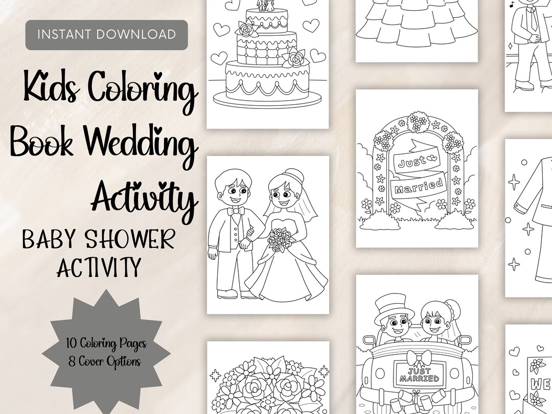 Coloring Book | Kids Wedding Favors | Coloring Pages | Kids Wedding ...