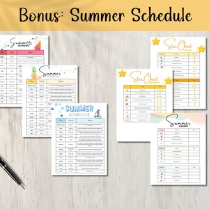 Summer Schedule, Chore Chart for Kids, Summer Routine, Editable Summer ...