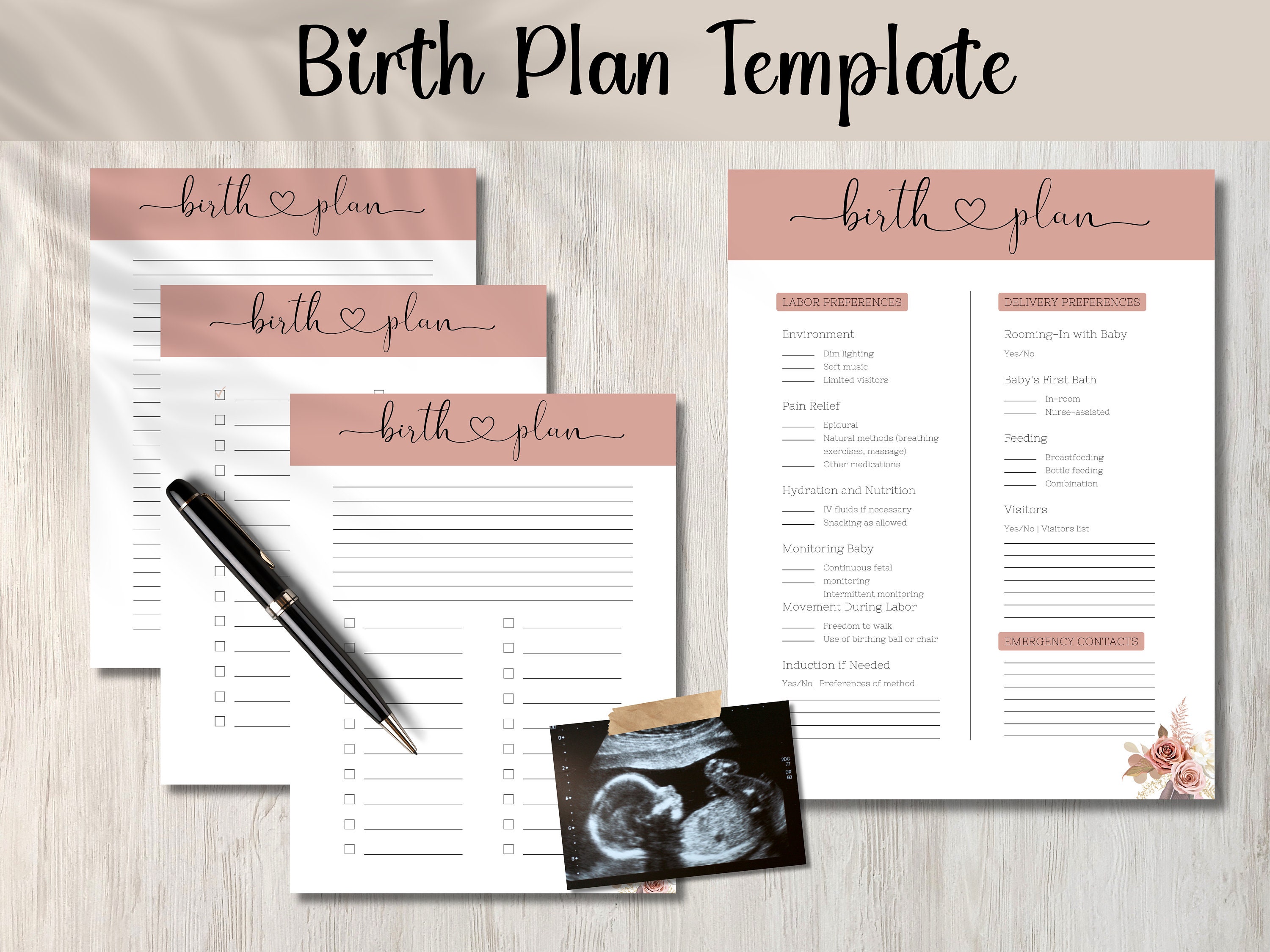 Natural Birth Plan | Birth Preferences | Birth Plan Editable | Birth ...