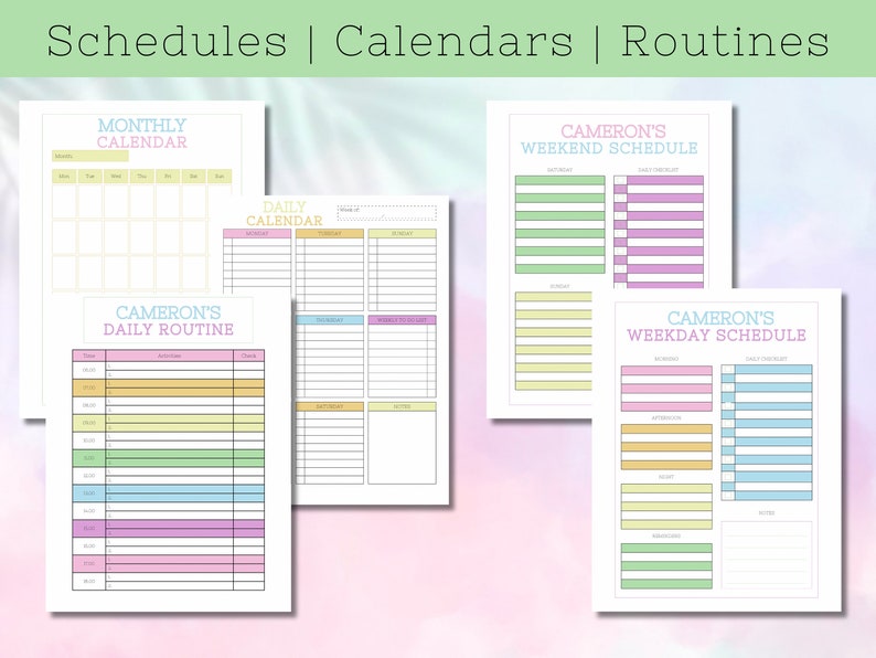Editable Kids Chore Chart Bundle, Kid Daily Checklist, Responsibility ...