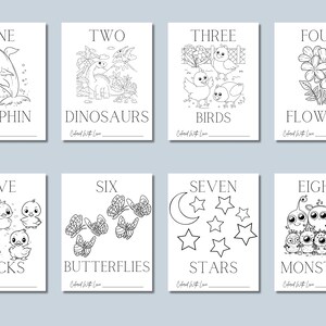 Baby's First Number Book Baby Shower Game, 5x7 Coloring Baby Shower ...