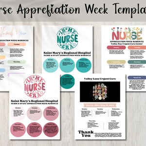 Nurse Appreciation Week Daily Activity Itinerary Flyer | Nurse ...