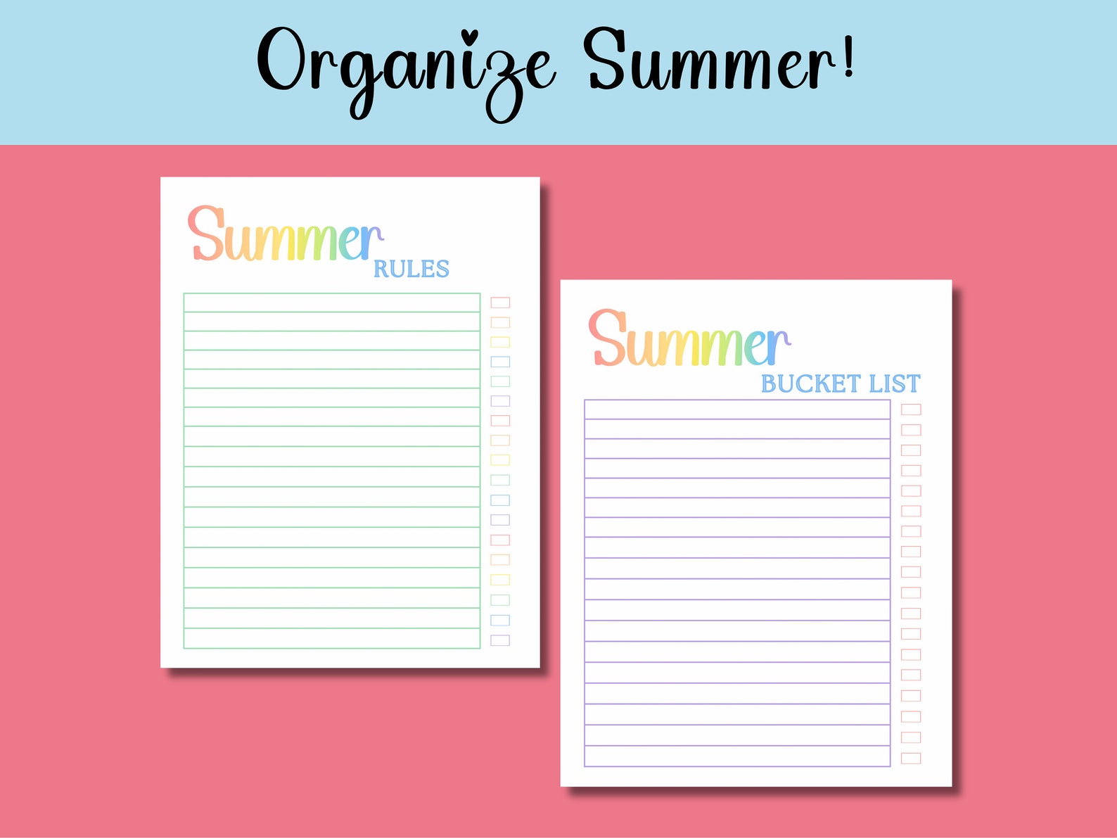 Summer Schedule, Chore Chart for Kids, Summer Routine, Editable Summer ...