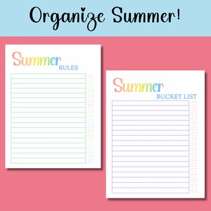 Summer Schedule, Chore Chart for Kids, Summer Routine, Editable Summer ...
