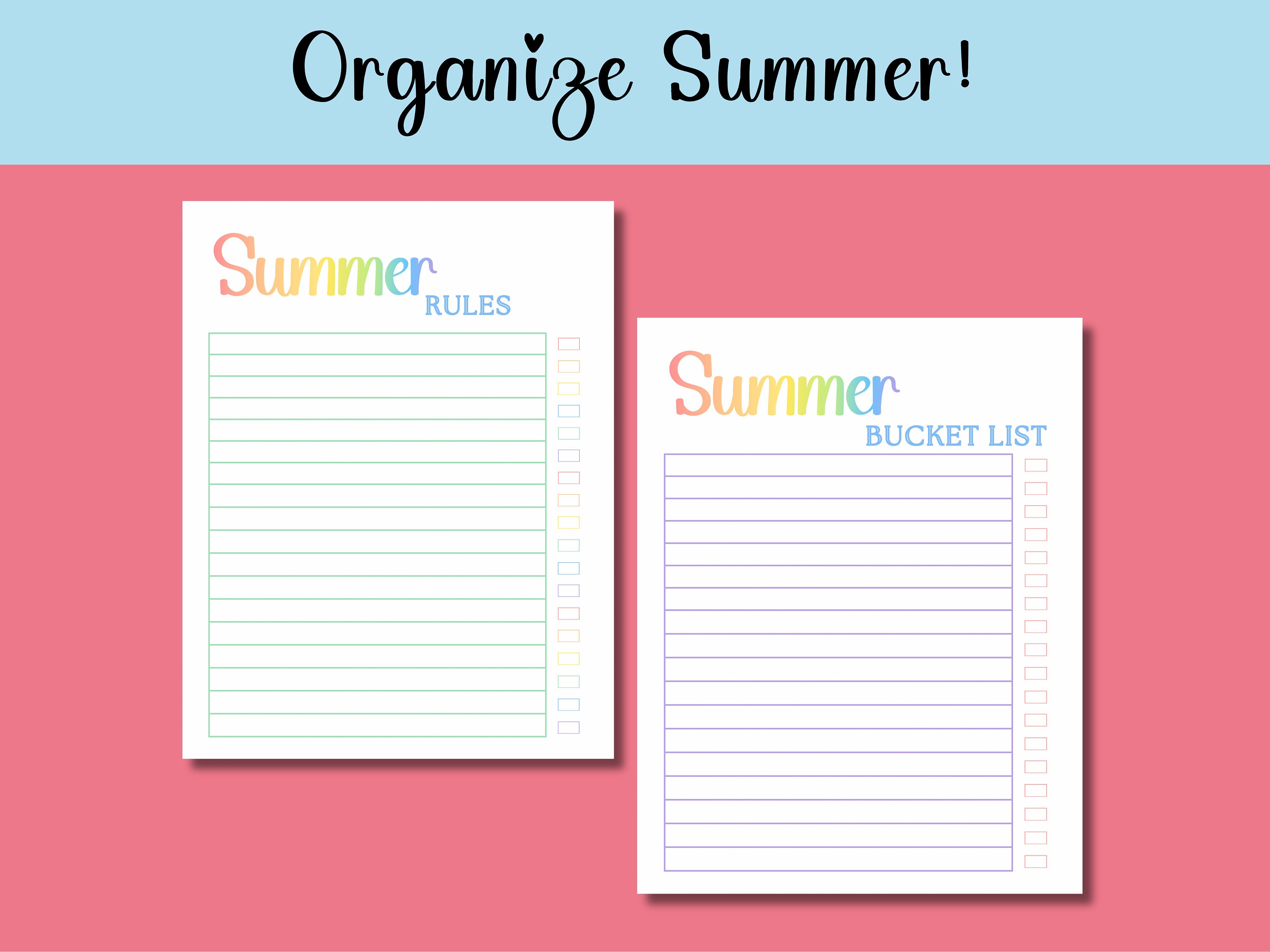 Summer Schedule, Chore Chart for Kids, Summer Routine, Editable Summer ...
