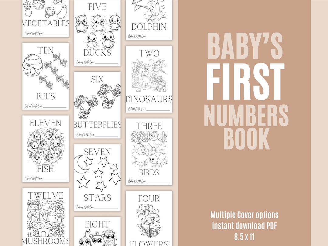Baby's First Number Book Baby Shower Game, Coloring Baby Shower Game ...