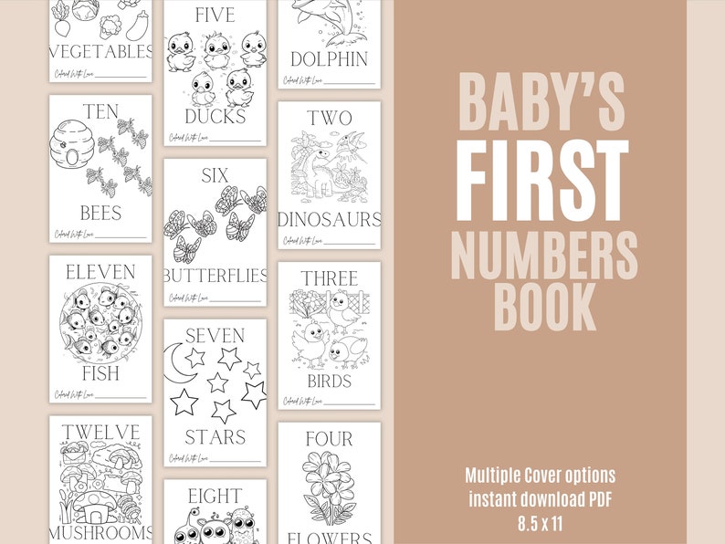 Baby's First Number Book Baby Shower Game, Coloring Baby Shower Game ...