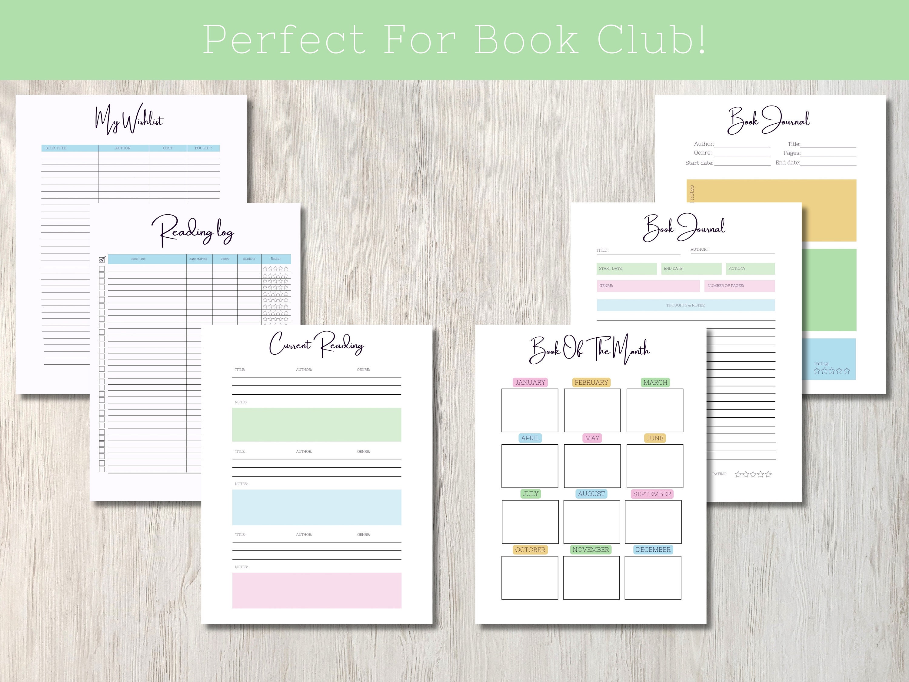 Reading Planner, Planners Digital, Book Planner, Book Club Planner ...
