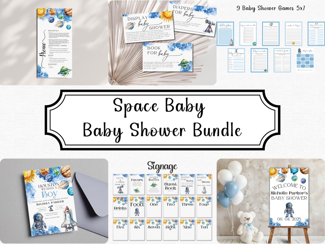 Houston We Have A Boy Space Baby Shower Boy | Welcome to the World ...