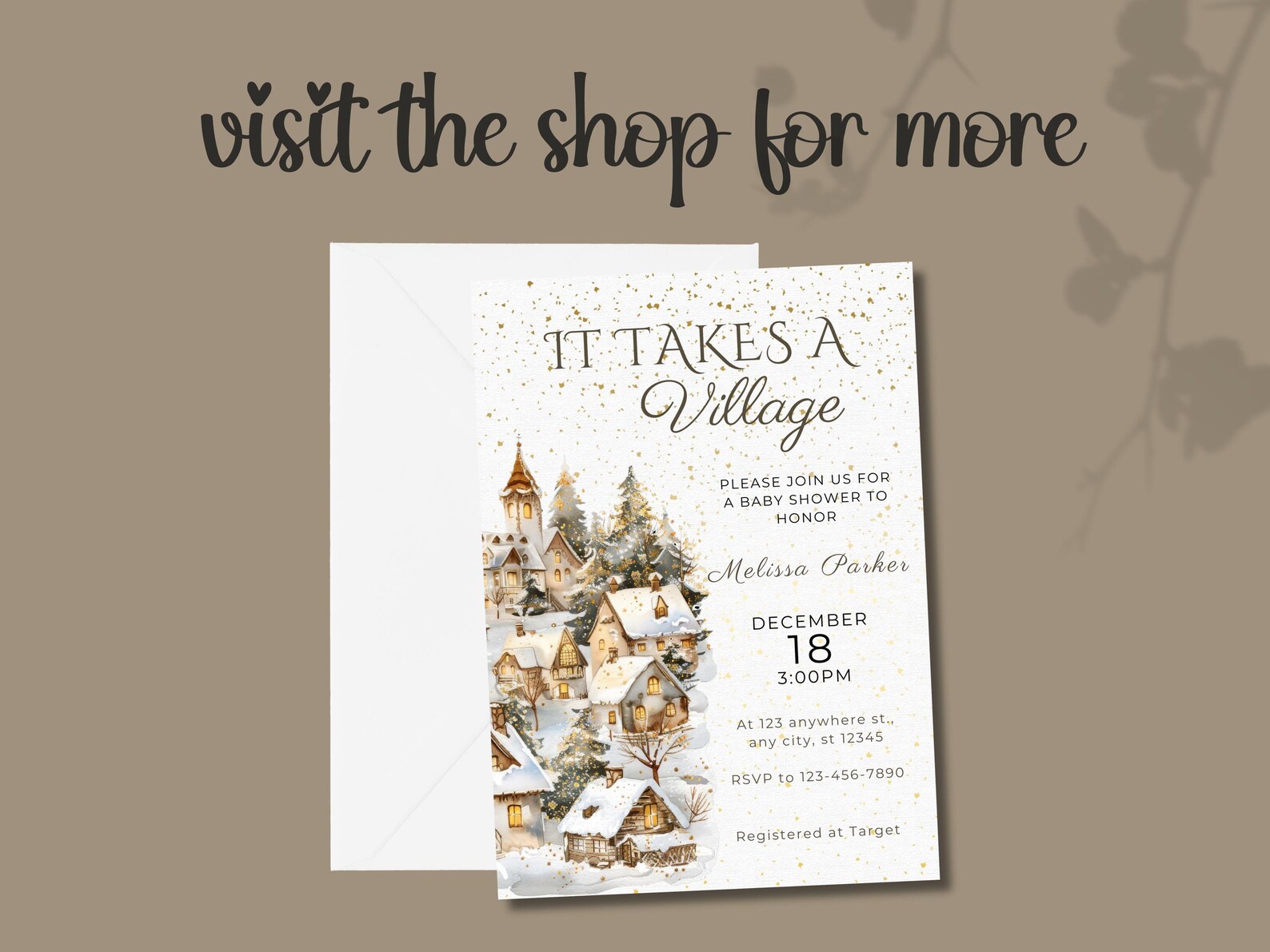 It Takes a Village Baby Shower Invitation | Printable Baby Shower ...