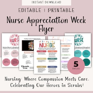 Nurse Appreciation Week Daily Activity Itinerary Flyer | Nurse ...