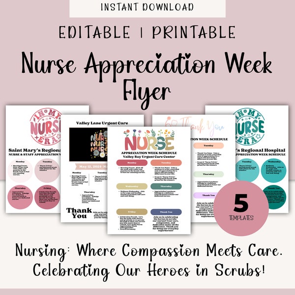 Staff Appreciation Week Calendar - Etsy