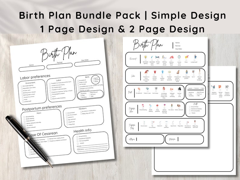 Natural Birth Plan | Labor and Delivery Preferences Plan | Printable ...