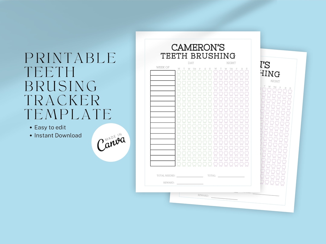 Teeth Brushing Reward Chart | Brush Teeth Routine | Responsibilities ...