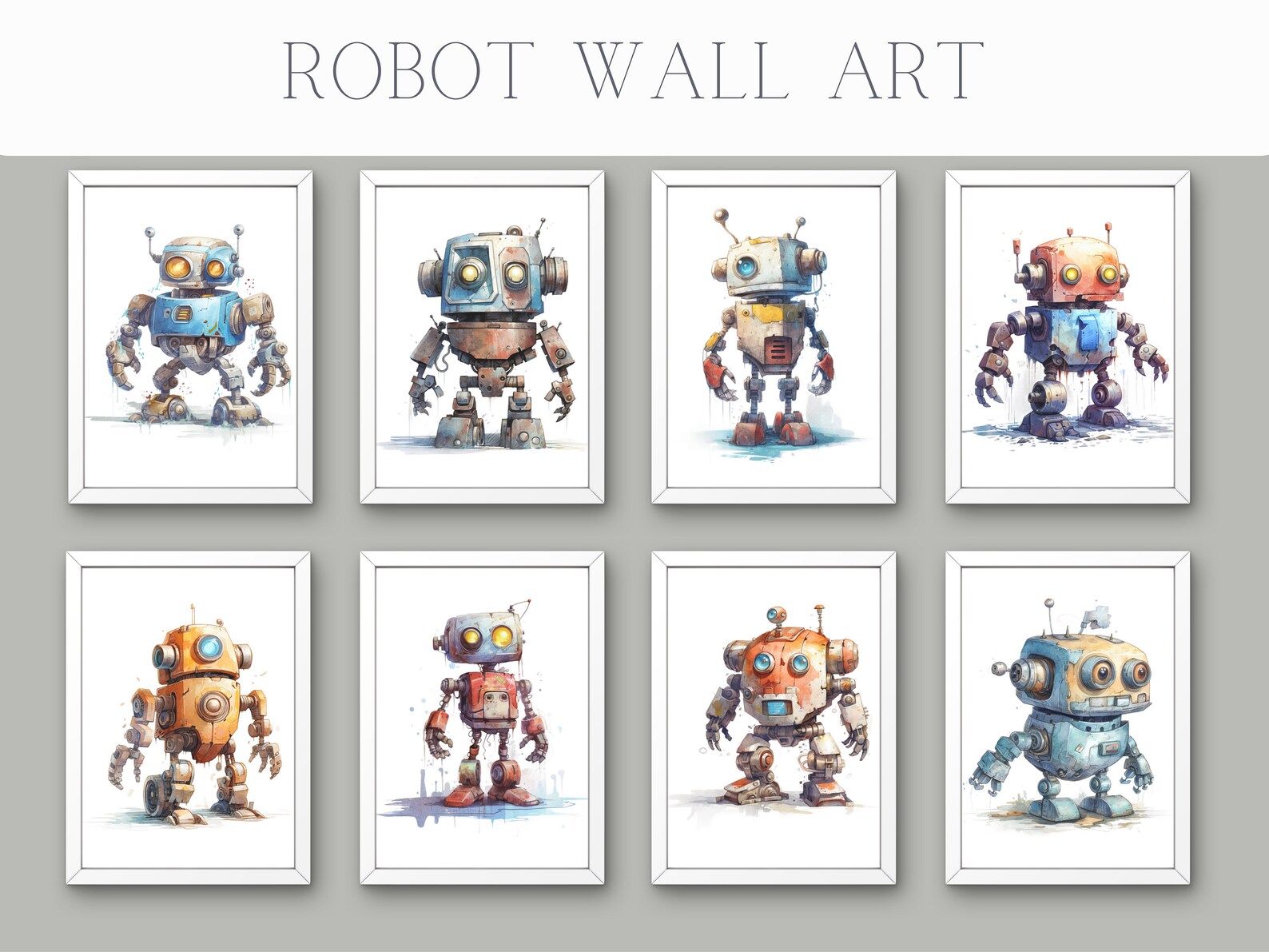 Robot Printable | Robot Nursery Print | Digital Robot Wall Art | Robot ...