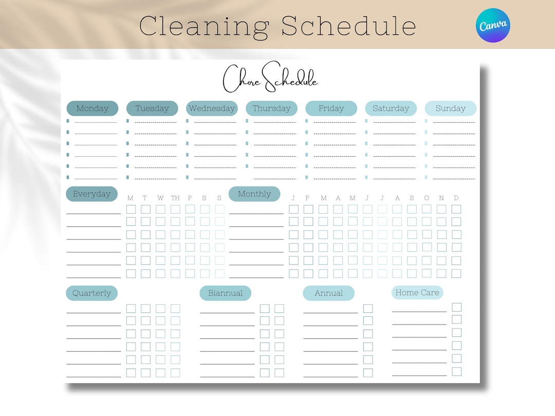 Cleaning Planner Adult Chore Chart Responsibility List House Zones ...