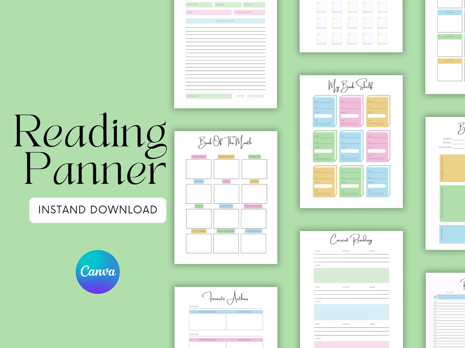 Reading Planner, Planners Digital, Book Planner, Book Club Planner ...