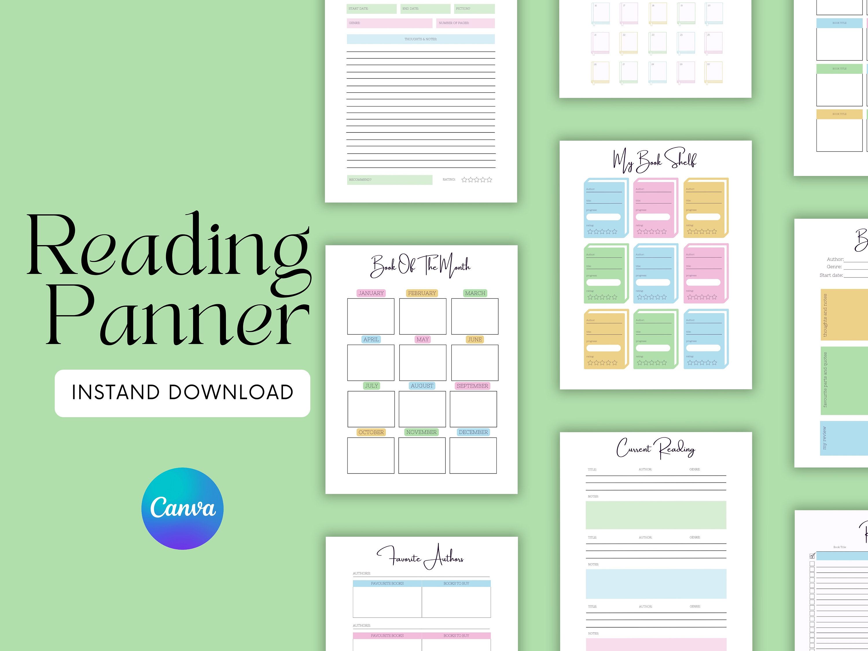 Reading Planner, Planners Digital, Book Planner, Book Club Planner ...