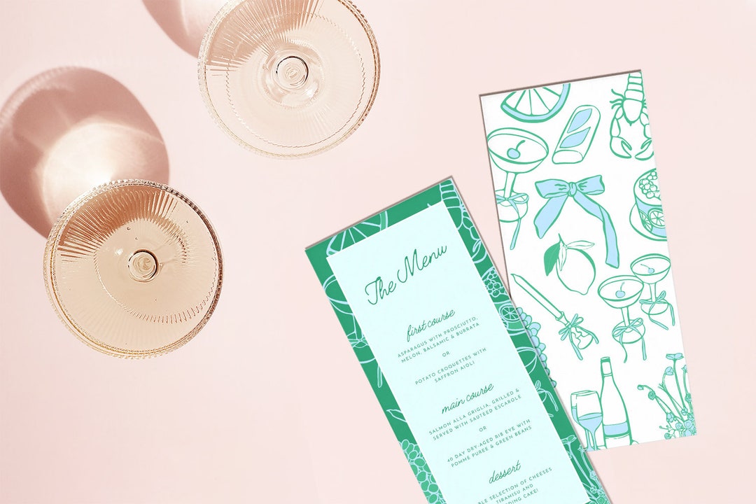 INSTANT: Garden Party Menu Card Template | Wedding | Bridal Shower ...