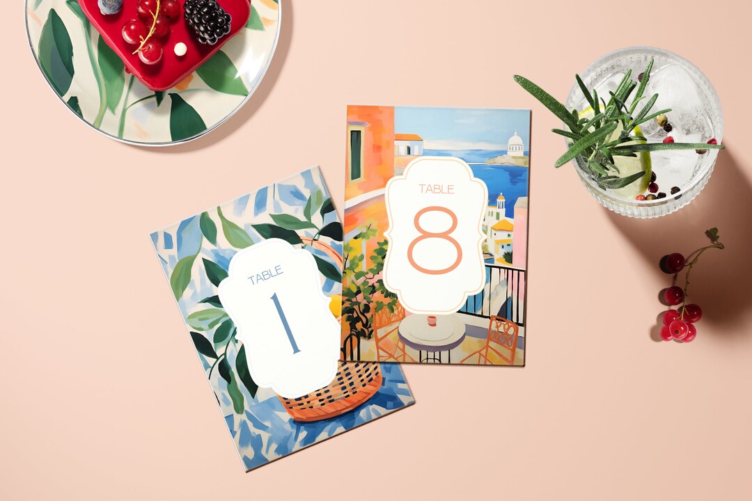 INSTANT: Amalfi Table Number Template | Wedding | Bridal Shower ...