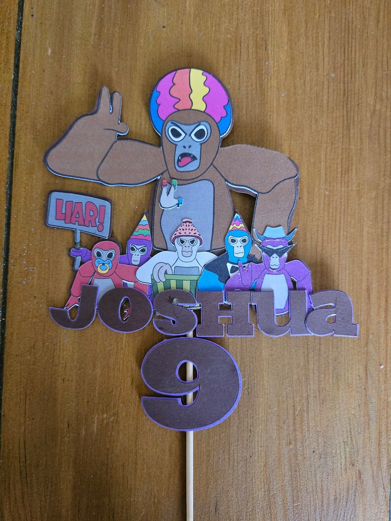 Gorilla Tag Cake Topper - Etsy