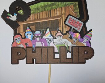 Gorilla Tag Gamer Cake Topper Custom Cake Topper Birthday Cake Topper ...