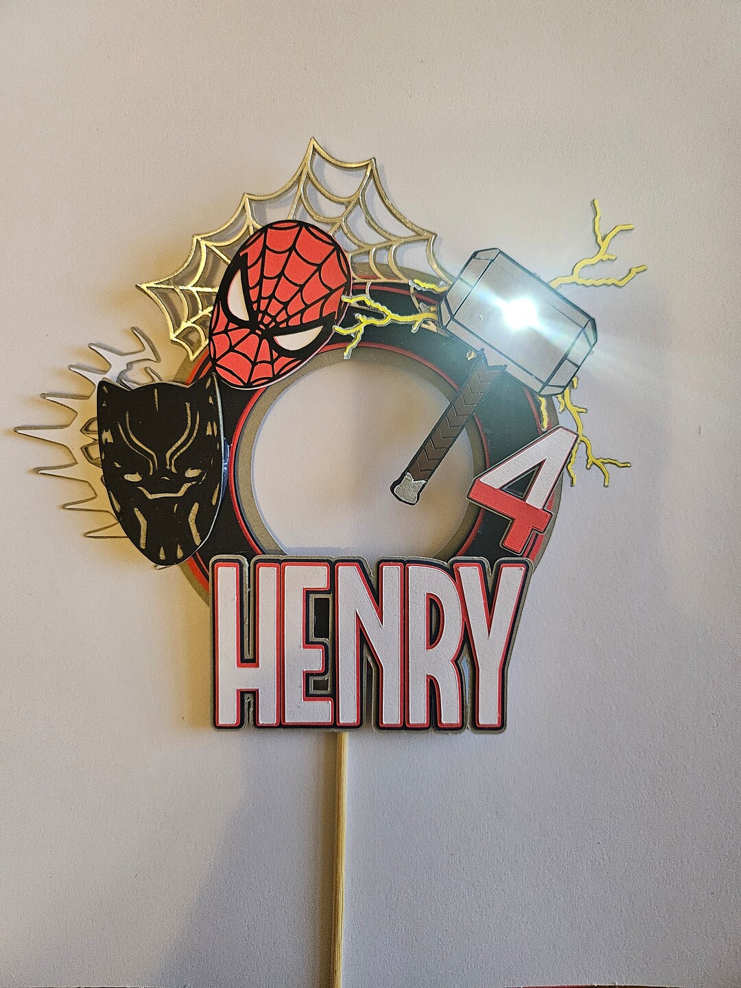 Marvel 3d Light up Cake Topper - Etsy