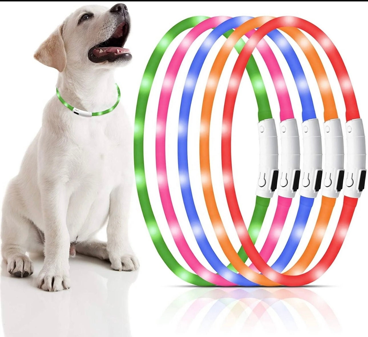 Rechargeable Glow Pet Safety Collar - Etsy