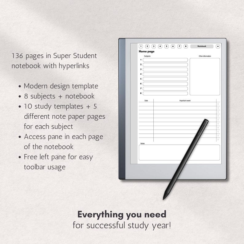 Remarkable 2 Student Notebook Academic Planner Remarkable 2 Planner ...