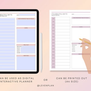 Minimalist Digital Daily Planner Daily Routine Printable Time Table Interactive Journal Routine ...