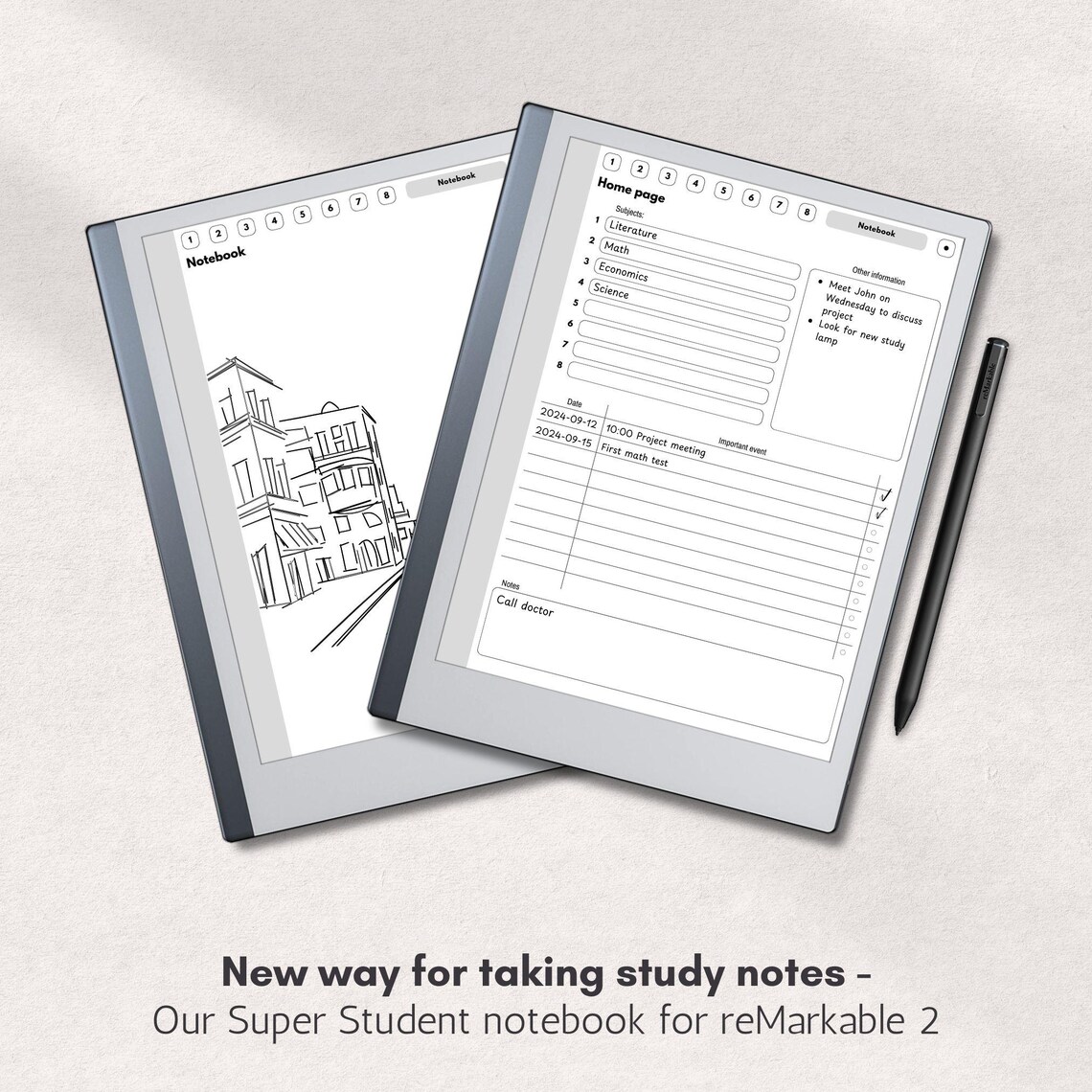 Remarkable 2 Student Notebook Academic Planner Remarkable 2 Planner ...