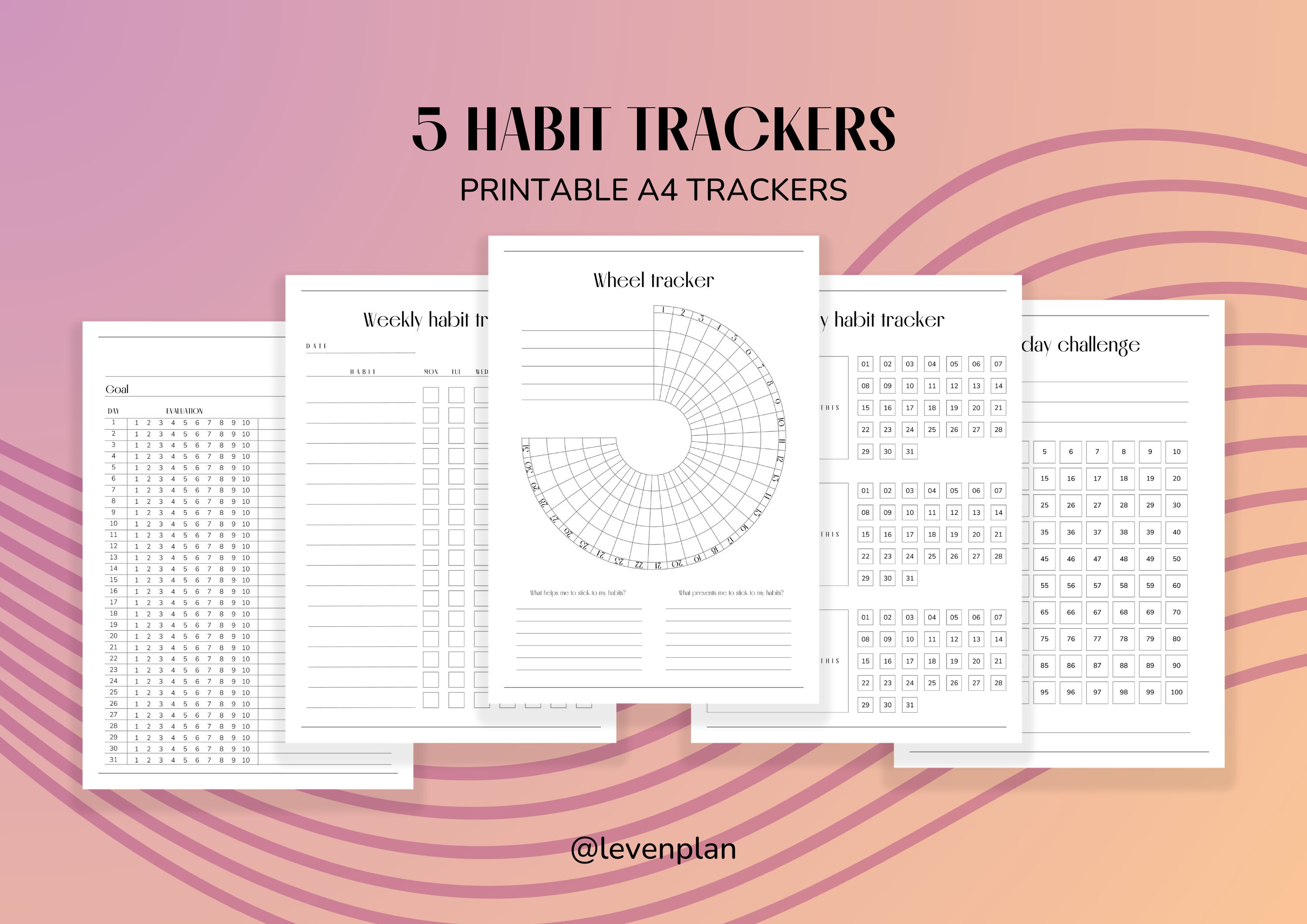 Habit Trackers Bundle Habit Tracker Circle Habit Tracker Instant ...