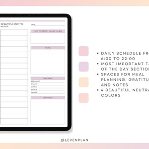 Minimalist Digital Daily Planner Daily Routine Printable Time Table Interactive Journal Routine ...