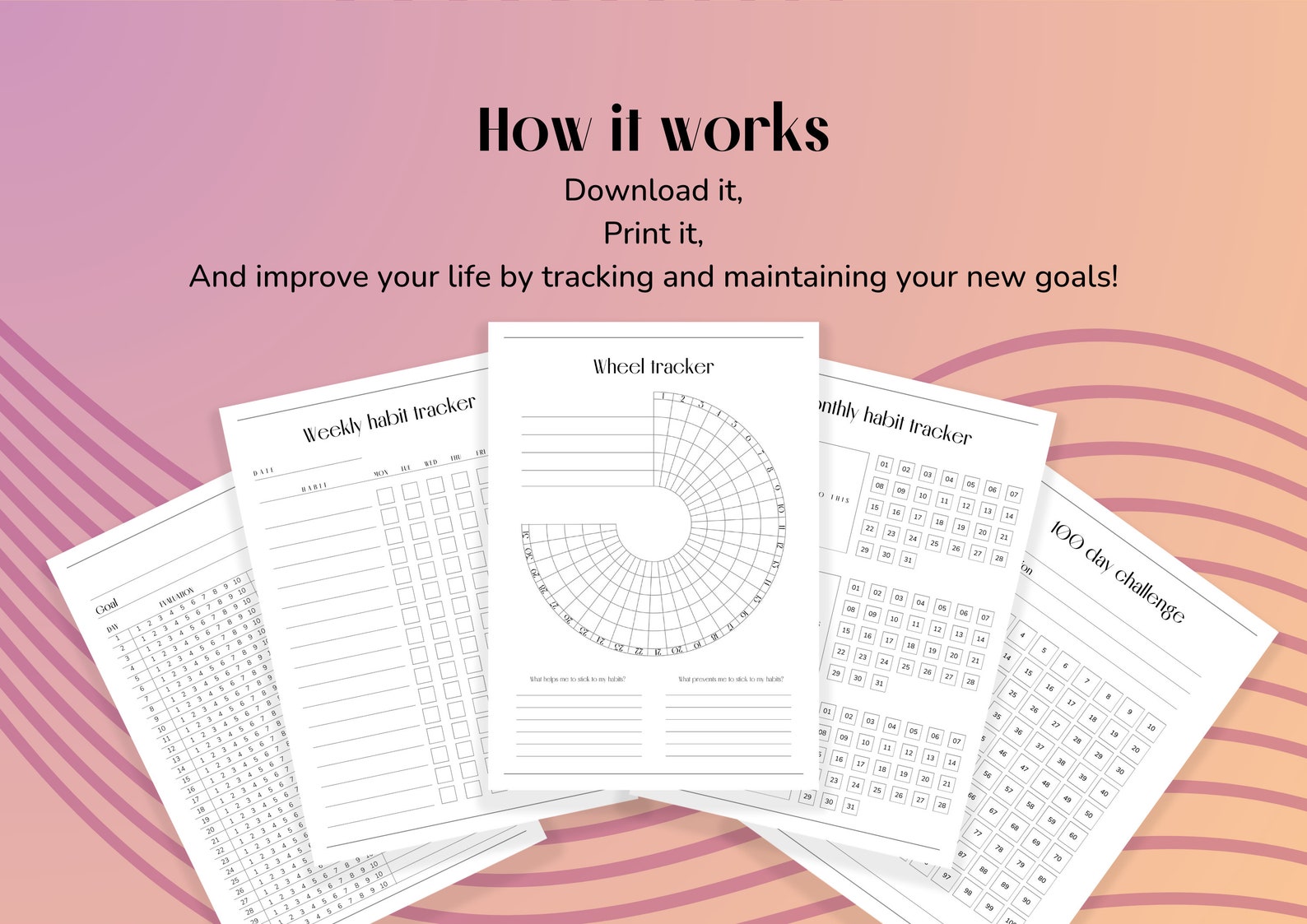 Habit Trackers Bundle Habit Tracker Circle Habit Tracker Instant Download Habit Tracker ...